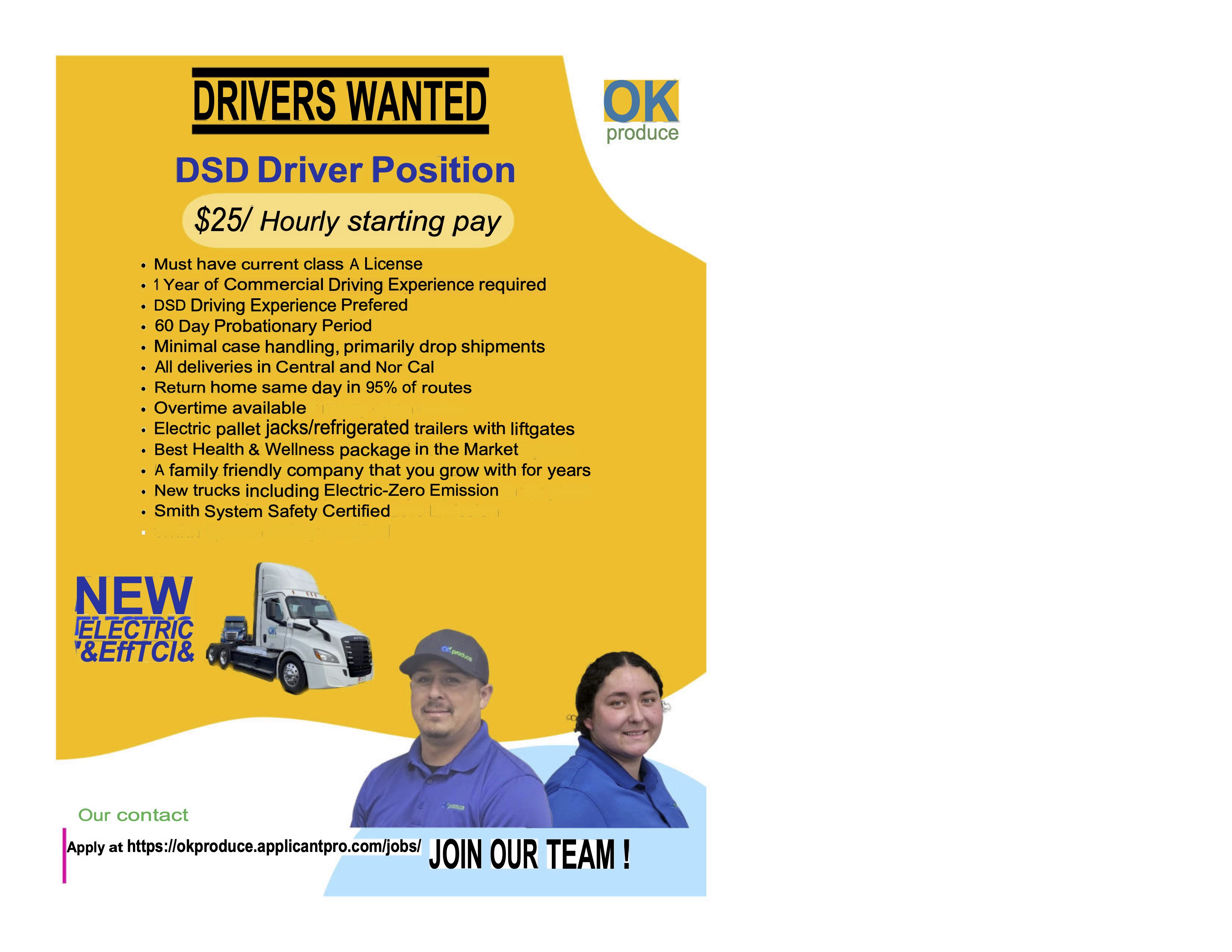 Union Driver - Fresno, CA - OK Produce Jobs